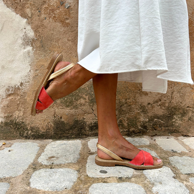 NEW ARRIVAL - Watermelon Flat Cross over sandals for Summer
