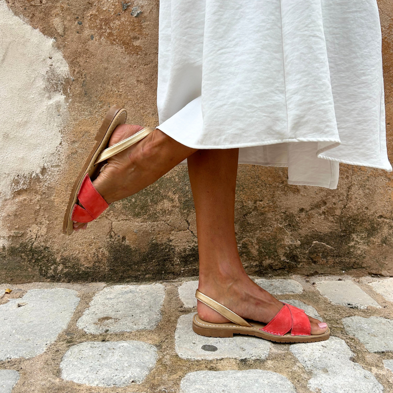 NEW ARRIVAL - Watermelon Flat Cross over sandals for Summer