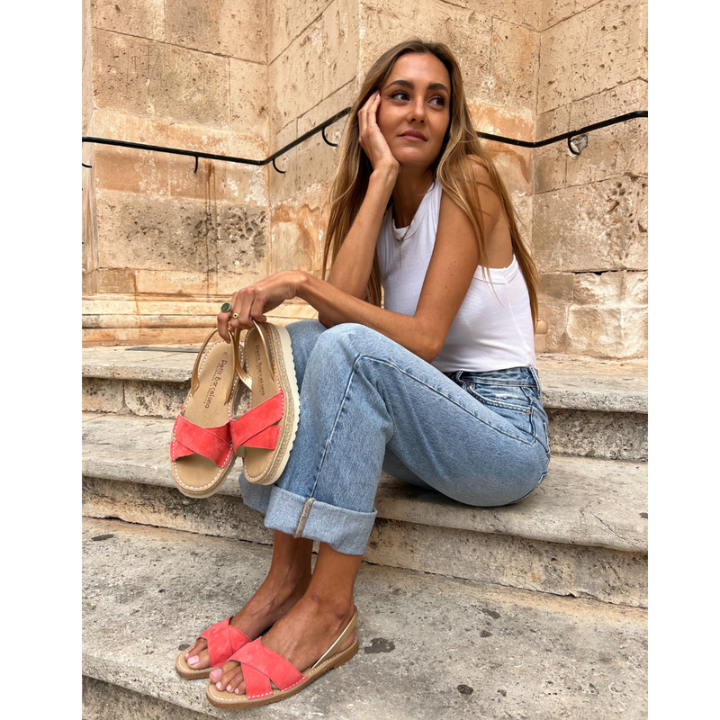 NEW ARRIVAL - Watermelon Flat Cross over sandals for Summer